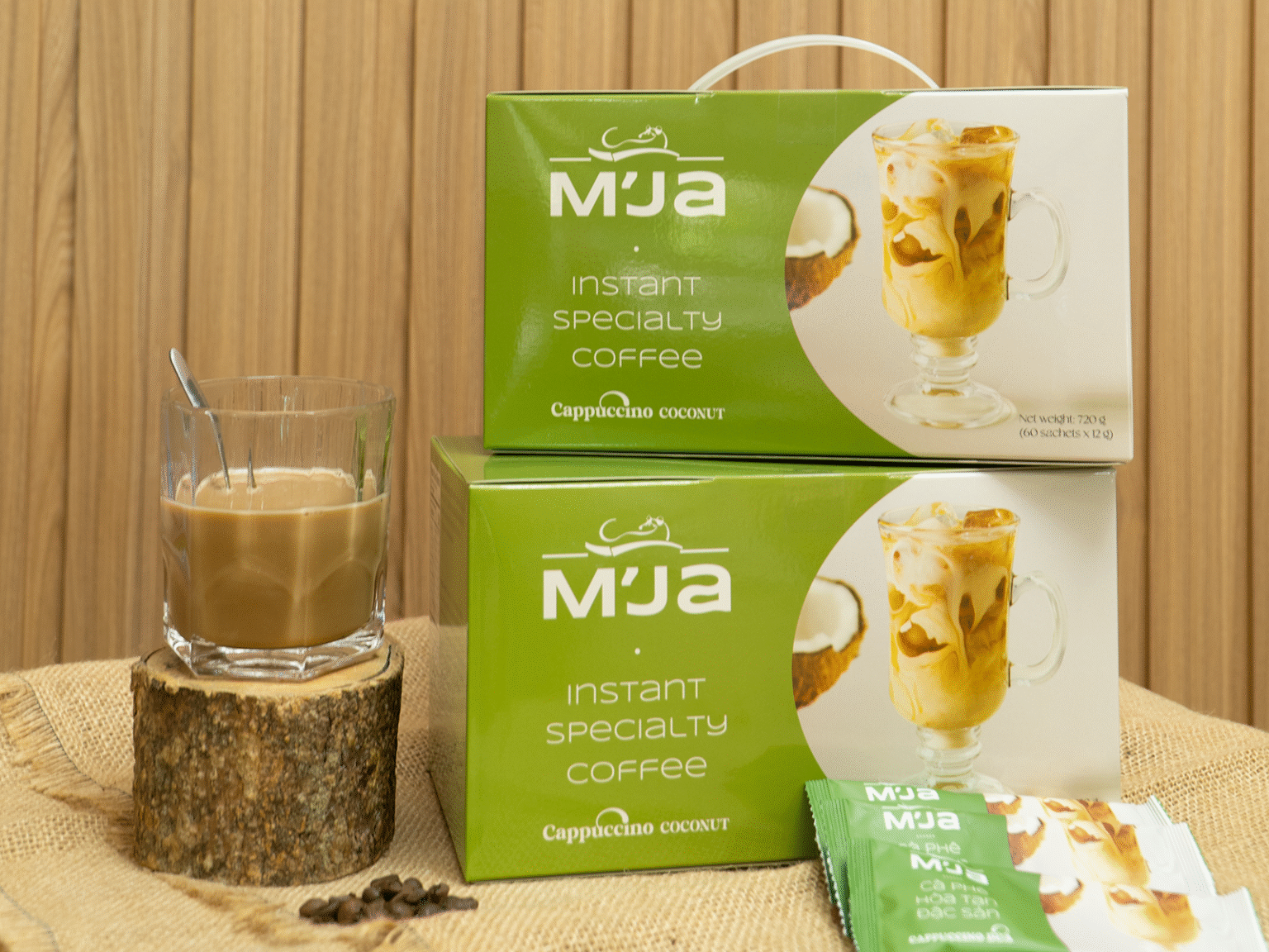 Cà Phê Hòa Tan Cappuccino Dừa M'JA (Cappuccino Coconut) 720g